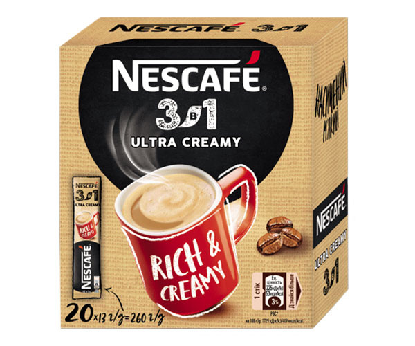 Кофе Nescafe 3 в 1 Ultra Creamy растворимый в стиках 20 шт, цена ...