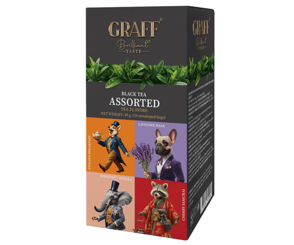 Черный чай Graff Assorted tea flavors в саше 24 шт, цена 85 грн ...