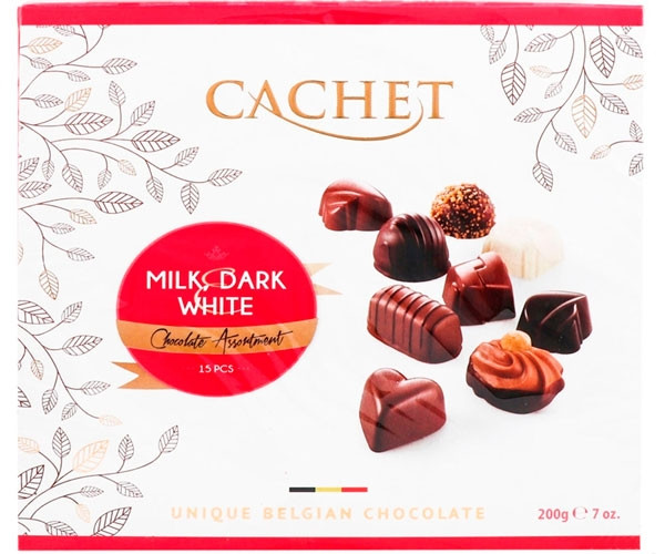 Цукерки Cachet із молочного, чорного та білого шоколаду 200 г - ціна в ...